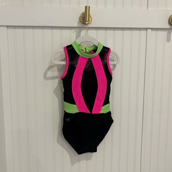 Kandi Kouture | Costumes | Kandi Kouture Neon Pink Green Dance Leotard ...